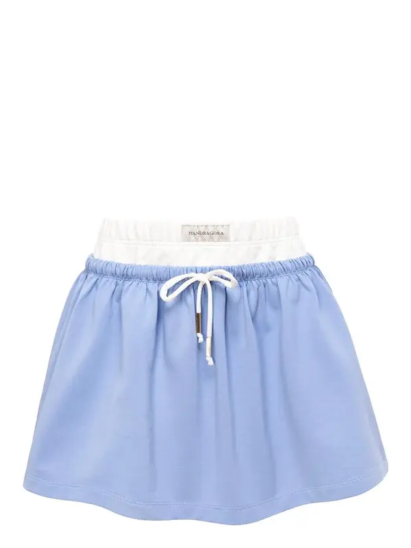 MANDRAGORA Cotton Goia Mini Skirt - Blue