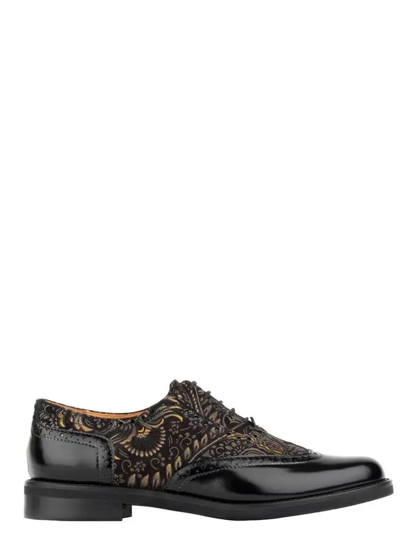 EMBASSY LONDON USA Vivienne Leather Oxfords - Gold/black