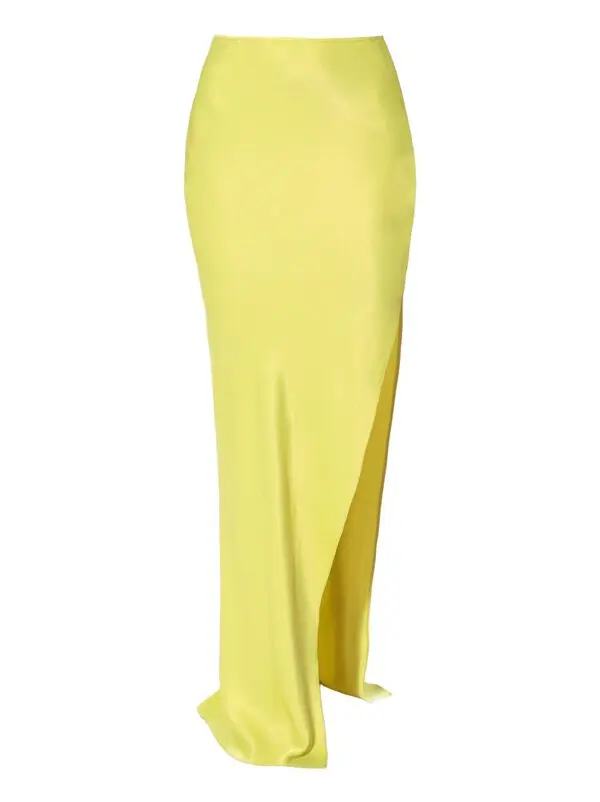 AGGI BY HALEWSKI Maxi Satin Skirt - Yellow