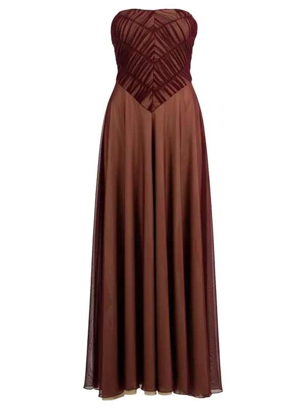 BY NOA RAWITZ The Muse Stretch Strapless Maxi Dress - Red/brown
