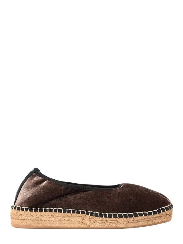 NAGUISA Allium Velvet Espadrilles - Brown