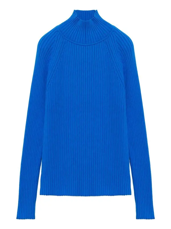 PERALUNA Britta Rib Knit Jumper - Blue