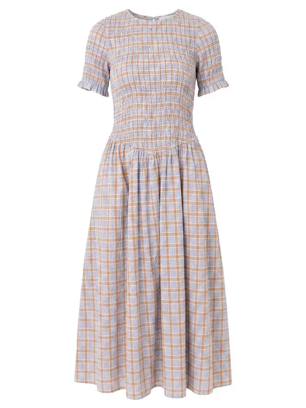 AMY LYNN Beatrix Smocked Midaxi Dress - Blue