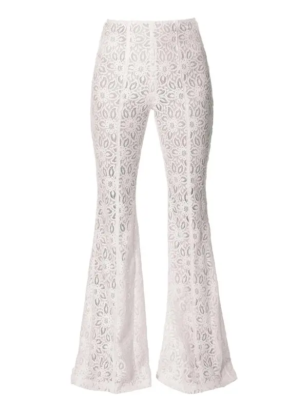 AGGI BY HALEWSKI Adley Off Lace Flared Trousers - White