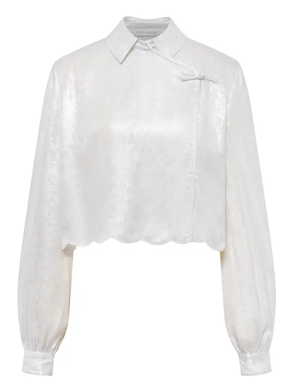 EMMA WALLACE Chen Metallic Blouse - Silver