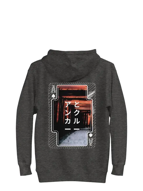 ANCHOR & CREW Heather Four Japan Gurafiku Hoodie - Black