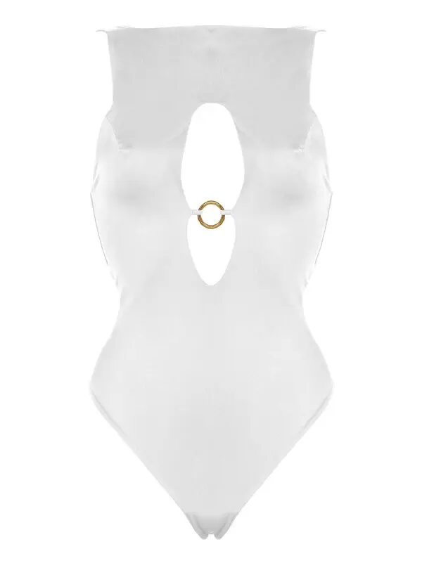 ANTONINIAS Venetia One-piece Swimsuit - White/brown