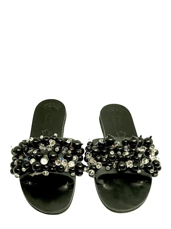 SIBYLLA DELPHICA Hermia Jeweled Leather Sandals - Black