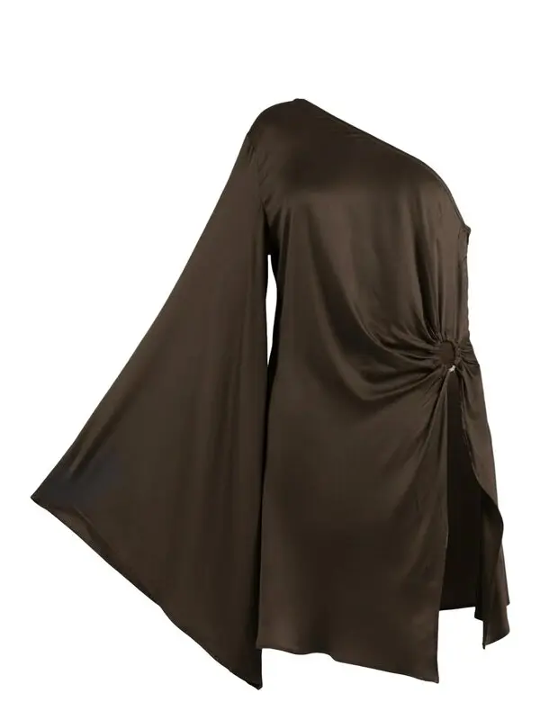 THE ETHOS STUDIO Gaia Asymmetric Mini Dress - Brown