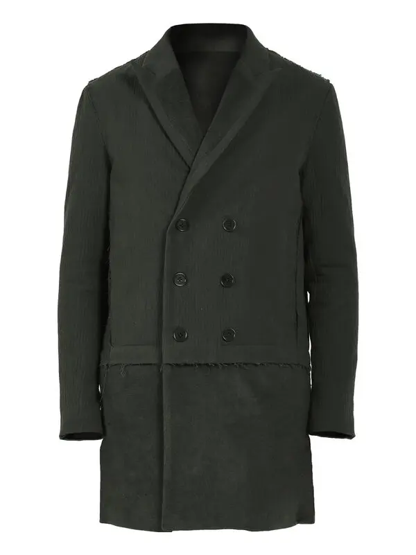 SMART AND JOY Bi-material Tailored Coat - Green