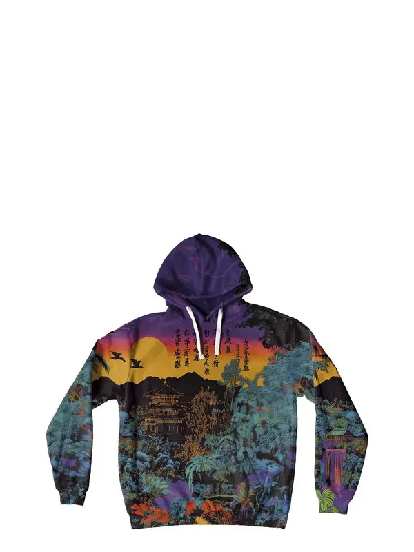 ALOHA FROM DEER Oversized Printed Hoodie - Green/brown/yellow