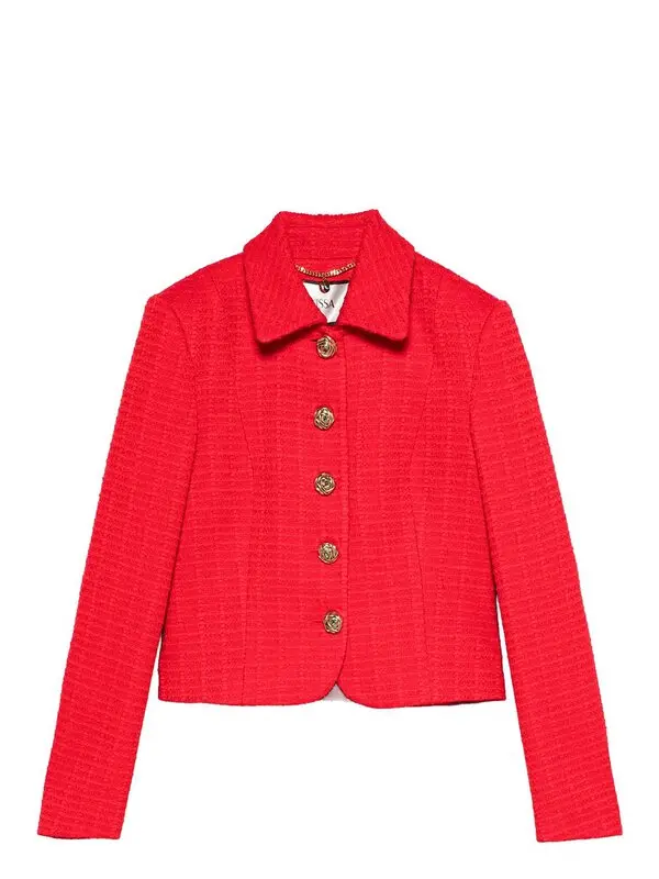 NISSA Boucle Suit Jacket - Red