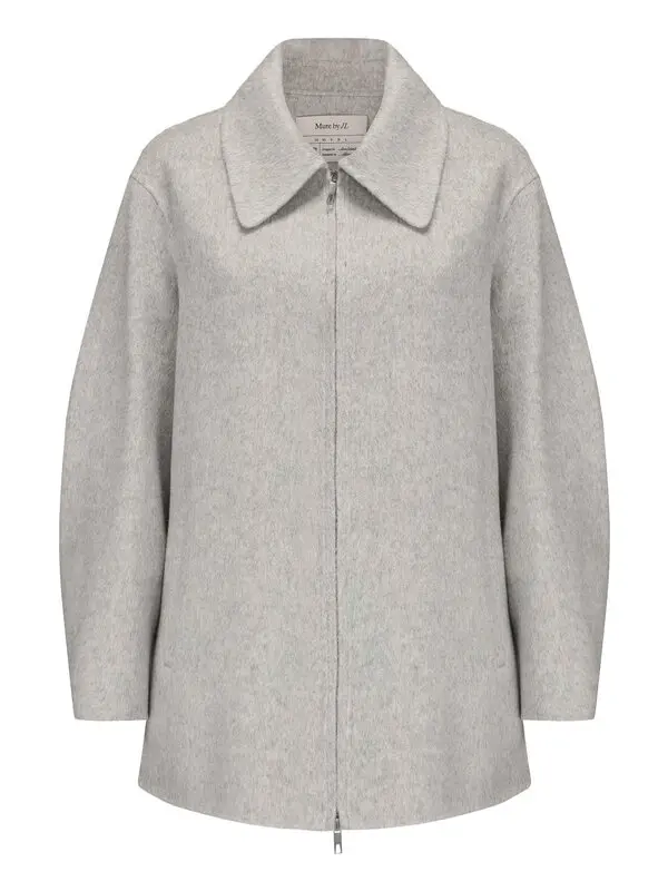 MUTE BY JL Vicuna Blend Zip-up Coat - Grey