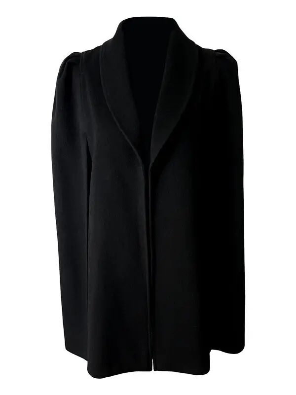 NINA NIEVES Wool Cashmere Short Cape - Black