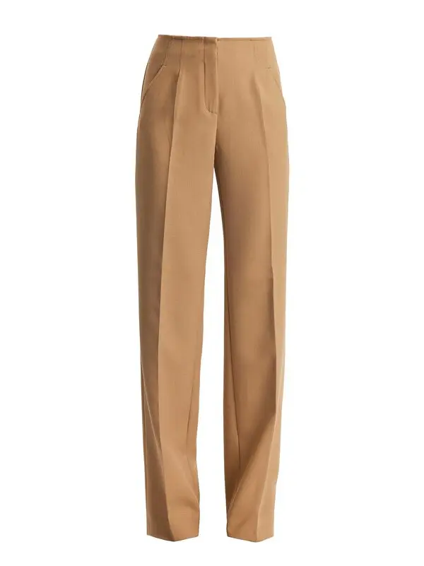 Santorelli Della Crepe Straight-leg Trousers - Yellow