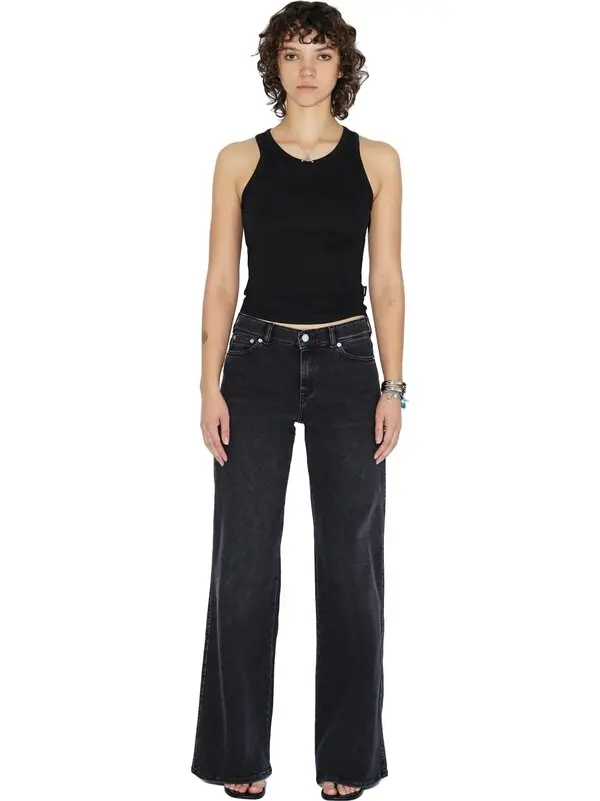 DR. DENIM Zila Mid Wide Leg Jeans - Black