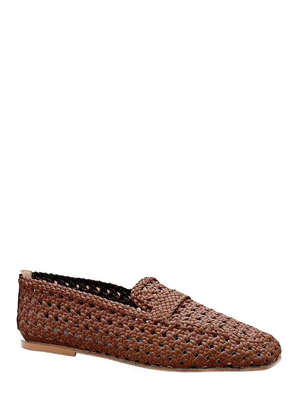 VALENTINA RANGONI Bastet Woven Flat Loafer - Brown