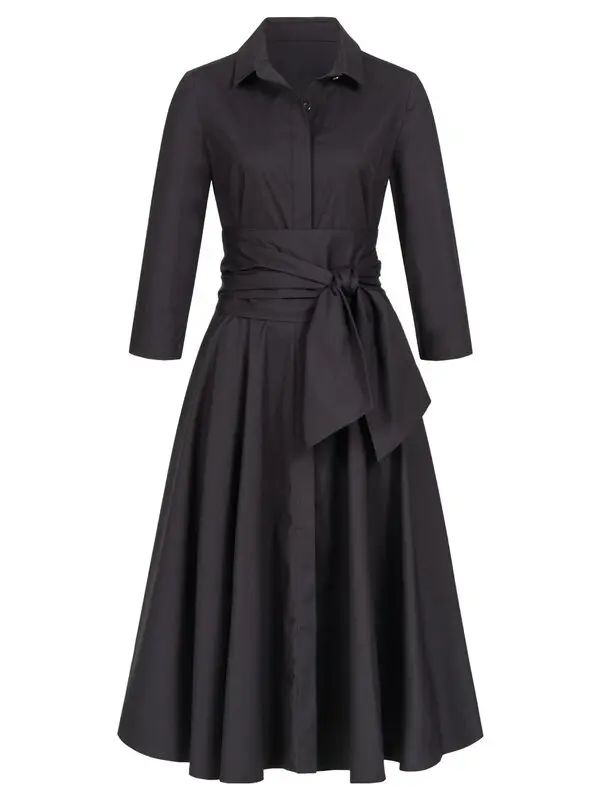 MARIANNA DÉRI Shirtdress With Tie Belt - Black