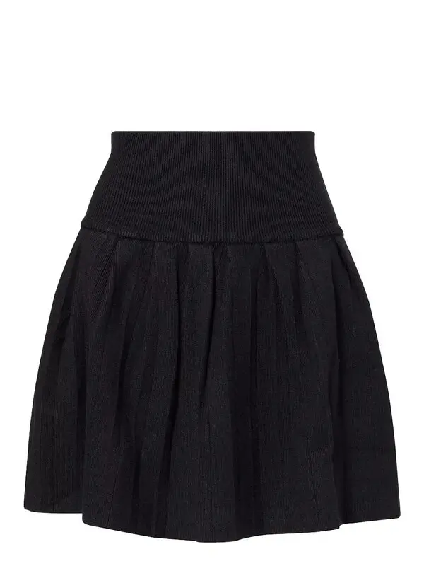 AMY LYNN Clemmie Knit Pleated Mini Skirt - Black