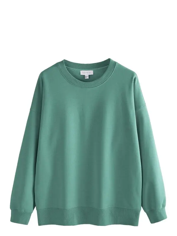 SUPESU Cubby Crewneck Sweater - Green