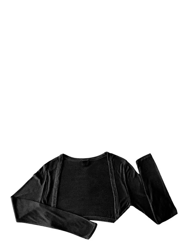 FROCK TALES Cropped Long Sleeve Shruglet - Black
