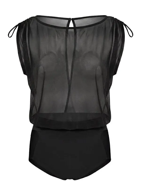 SEROTONE SWIM Mesh Top One Piece - Black