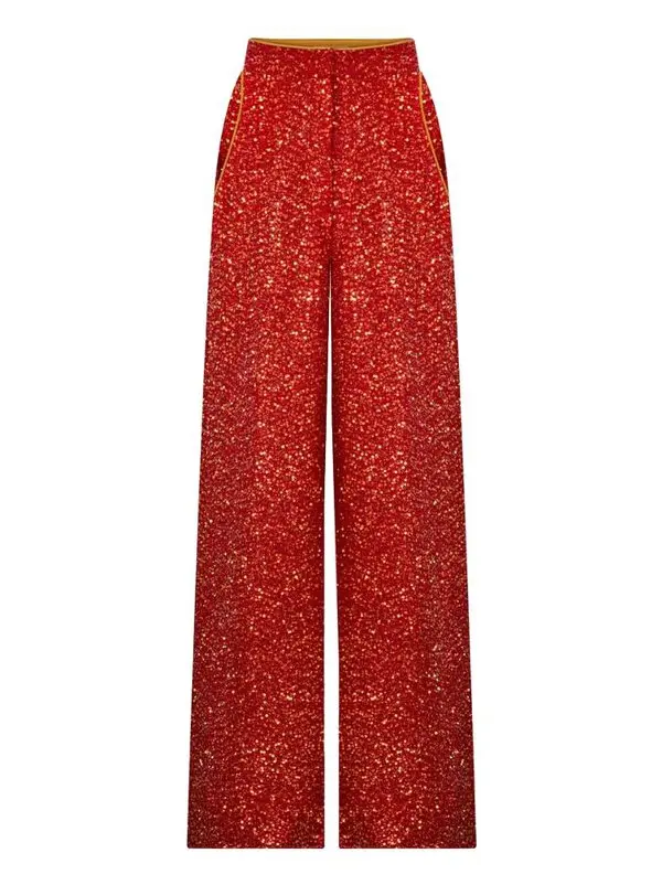ELSAVA Riva Sequin Trouser - Red