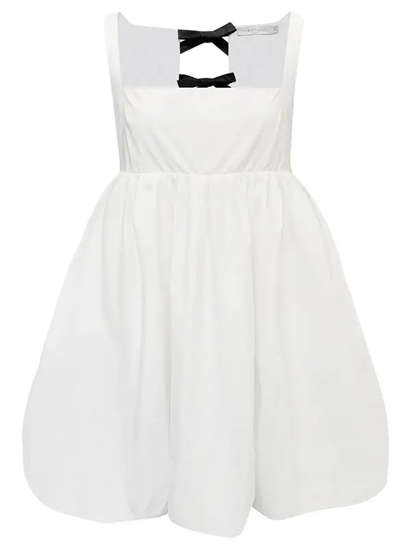 NUAJE NUAJE Tie Back Bubble Mini Dress - White