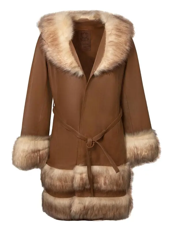 ZASTASTUDIO Jardesca Royale Upcycled Leather Long Coat - Brown