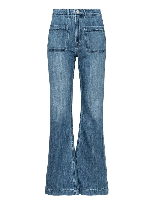 NOEND Daphine Sailor Pocket Mid Rise Flare - Blue