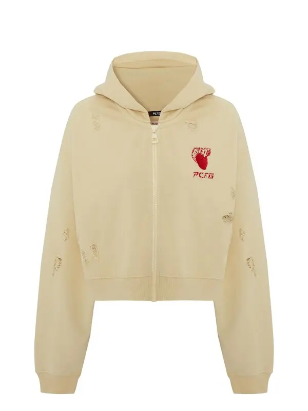 PCFG Destroyed Zip Up Hoodie - Green