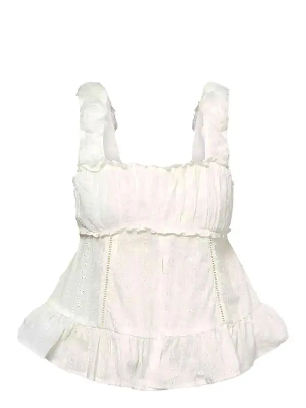 AMY LYNN Cotton Broderie Top - White