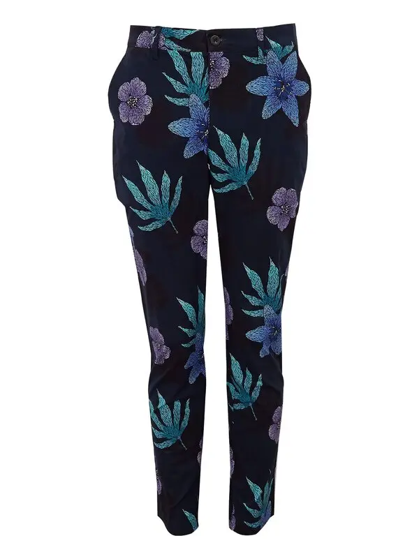 LORDS OF HARLECH Charles Floral Memory Pant - Blue