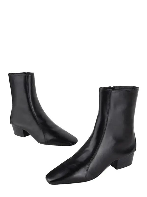 Intentionally Blank Combo Stretch Leather Ankle Boots - Black