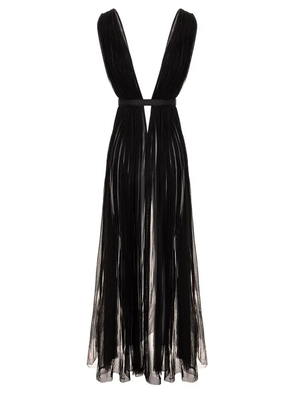 ROSERRY Santorini Cut Out Silk Tulle Dress - Black