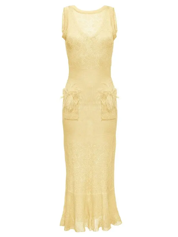 ANDREEVA Champagne Rose Knit Dress - Pink