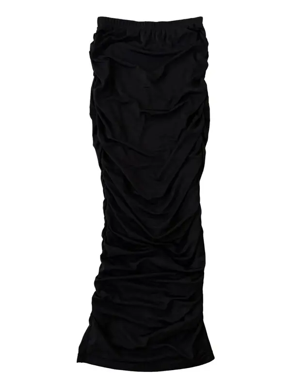 CIRCULAR PATH Ruched High-waisted Skirt - Black