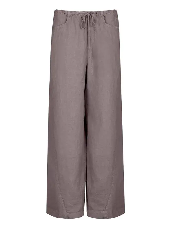 ANEMOIA Isla Linen Cargo Drawstring Pants - Grey
