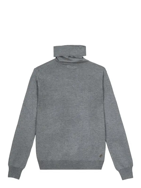 BEL CASHMERE Fine Knit High Neck Sweater - Grey