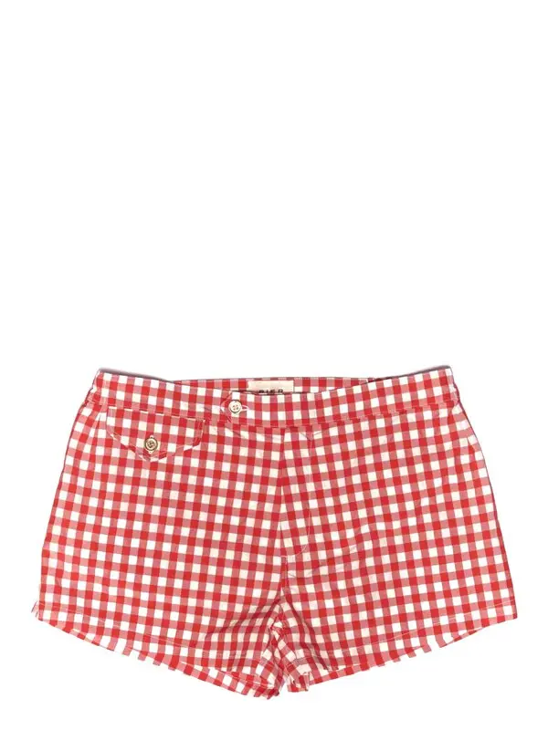 PIER SICILIA Ugo Checked Shorts - Red