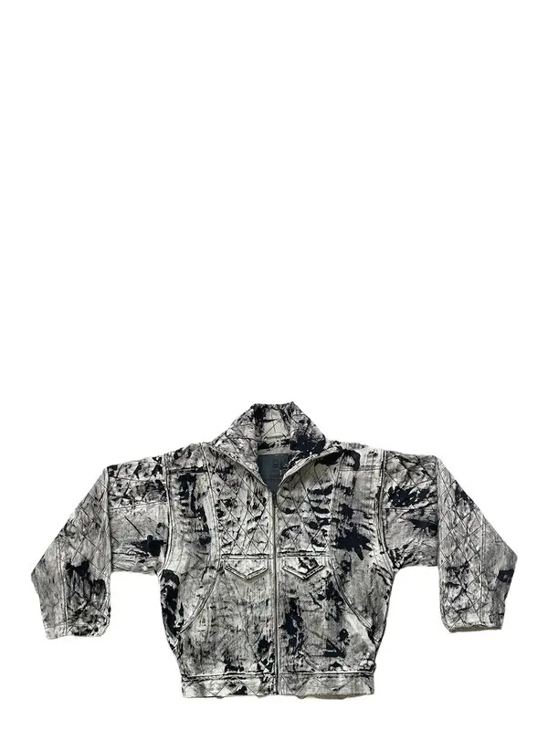 ZASTASTUDIO Oversized Tie & Dye Denim Jacket - Black/white