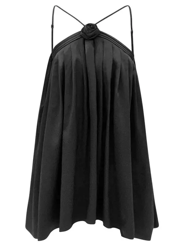 NUAJE NUAJE Silk Rosette Mini Dress - Black