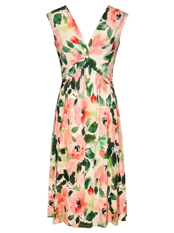 ALIE STREET LONDON Knot Detail Floral Print Dress - Pink