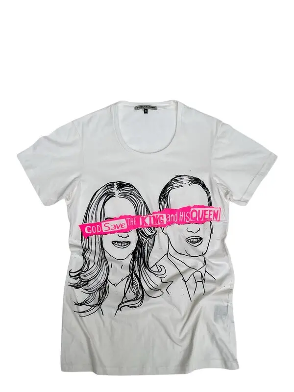 SIMEON FARRAR God Save The King And His Queen T-shirt - White