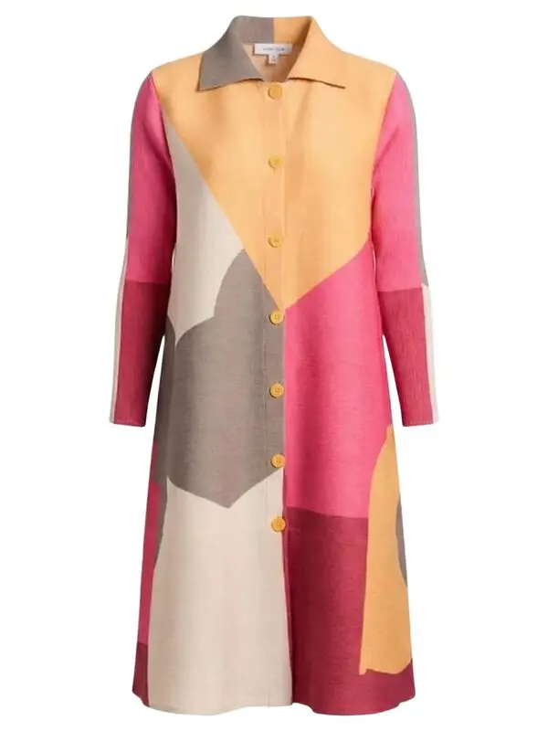 CY BOUTIQUE Multi Color Print Long Sleeve Blazer Dress - Yellow
