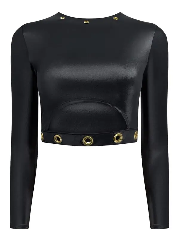 MAUI X LOLITA Davira Cutout Long-sleeve Top - Black