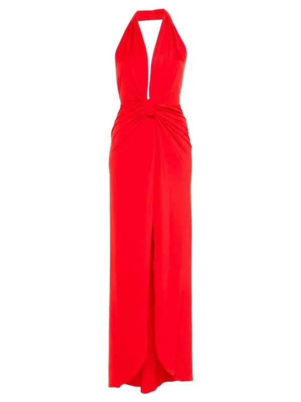 NISSA Backless Maxi Dress - Red