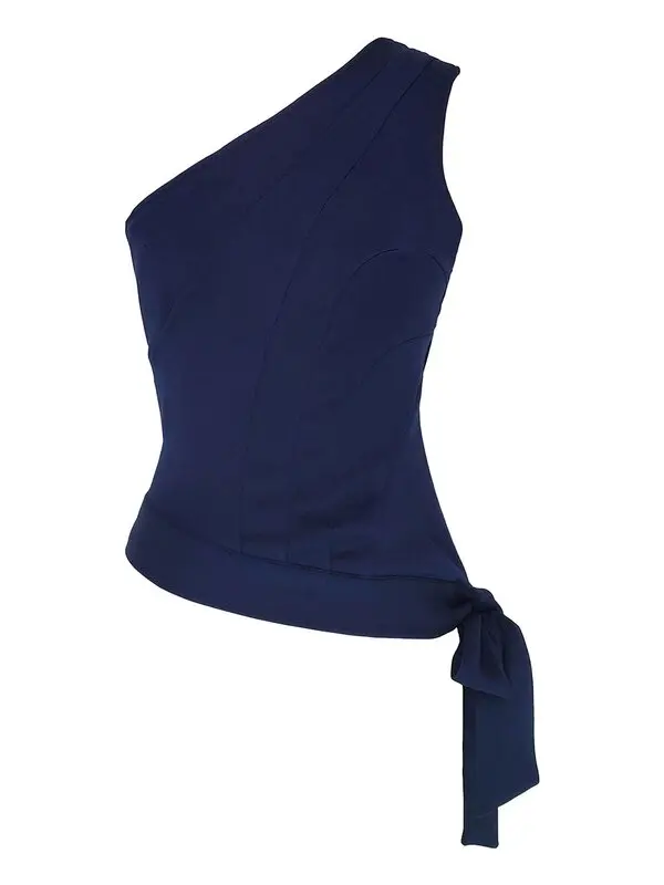 EMMA WALLACE Dione One-shoulder Top - Blue