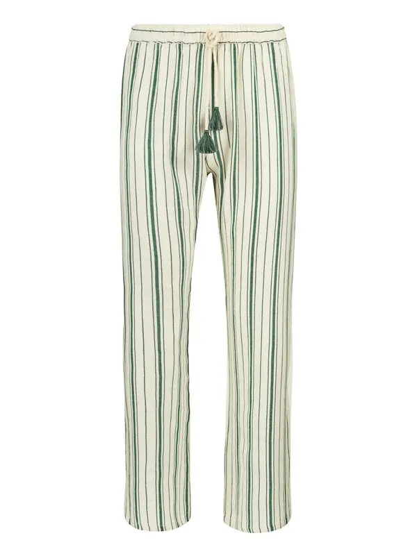 BOUTIQUE KAOTIQUE Striped Beach Trousers - White