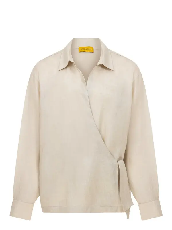 JE TE VEUX Kaji Long Sleeve Shirt Neutrals - Beige